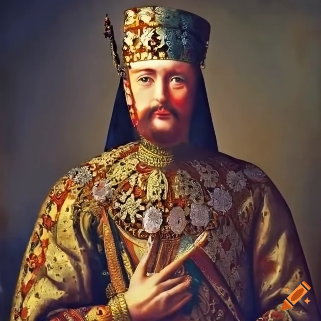 Byzantine-style portrait of a polish tsar in early 15th century russian ...