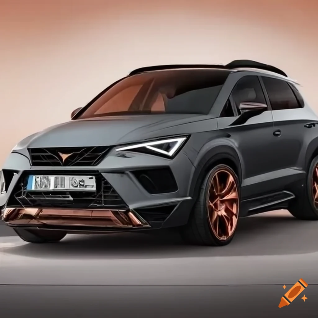 Modified cupra ateca with copper rose gold rims, black and grey paint ...