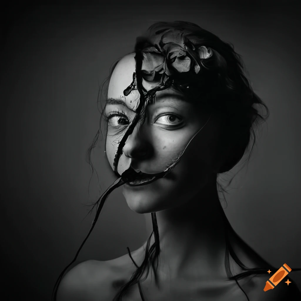 Surreal monochrome photography on Craiyon