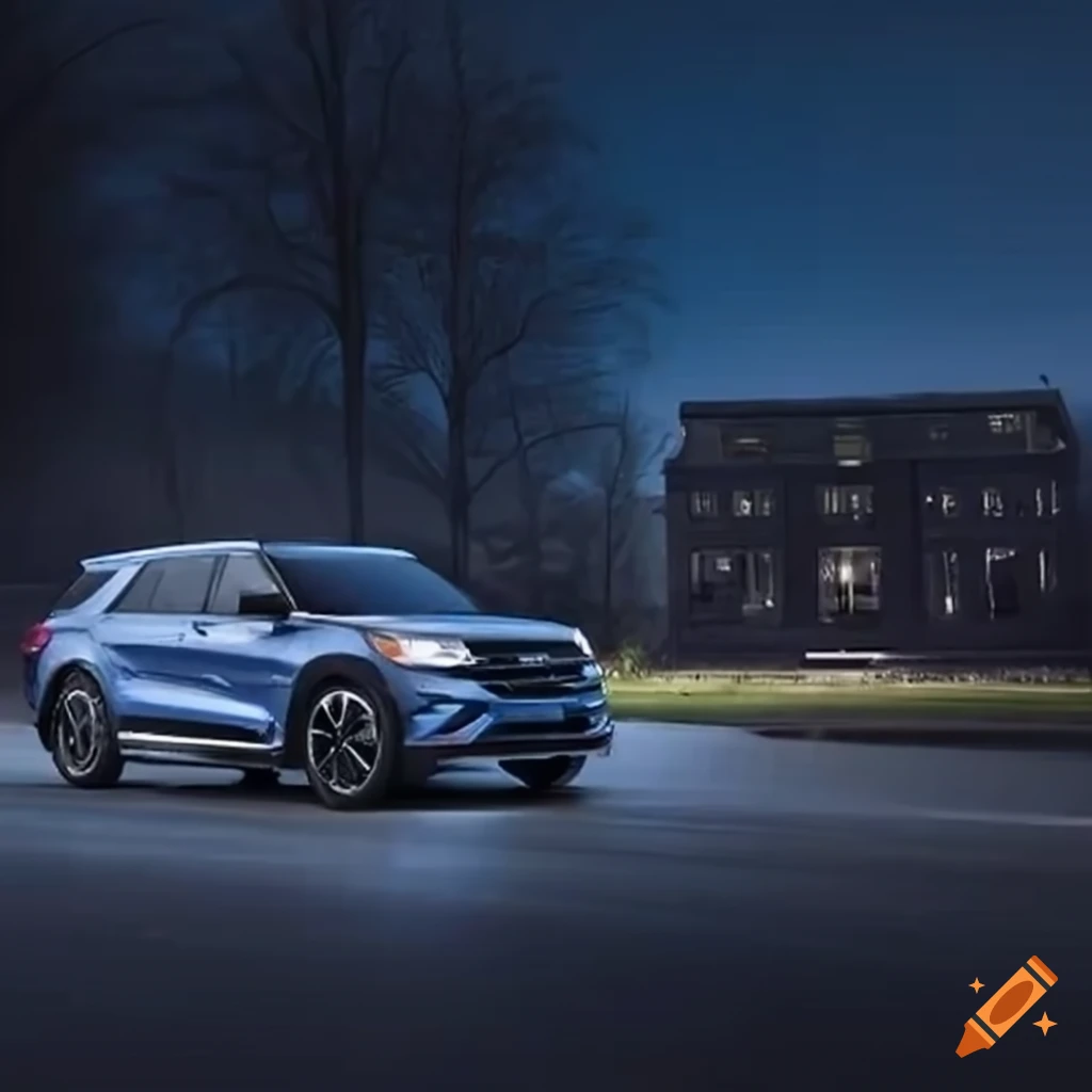 Ford explorer st 2023 parked at night on Craiyon