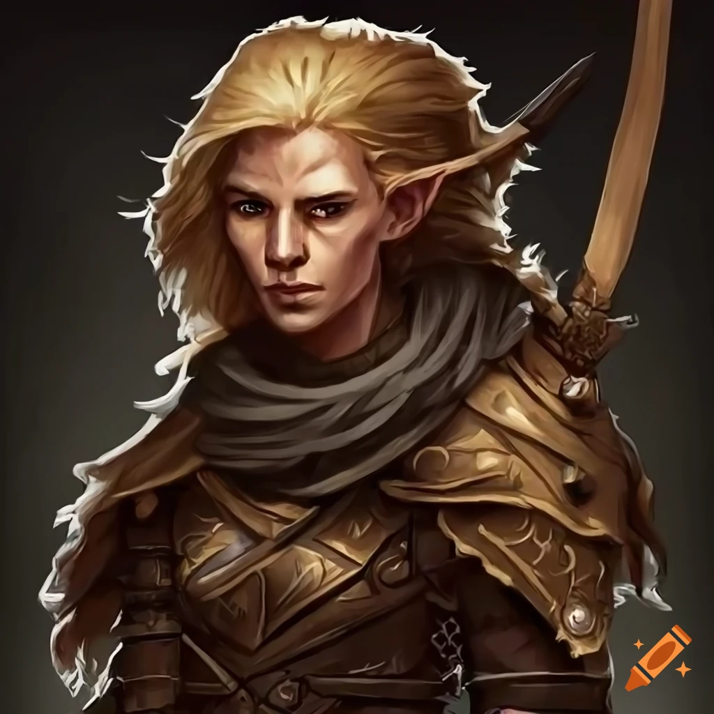 Illustration of a hunter in a fantasy setting on Craiyon