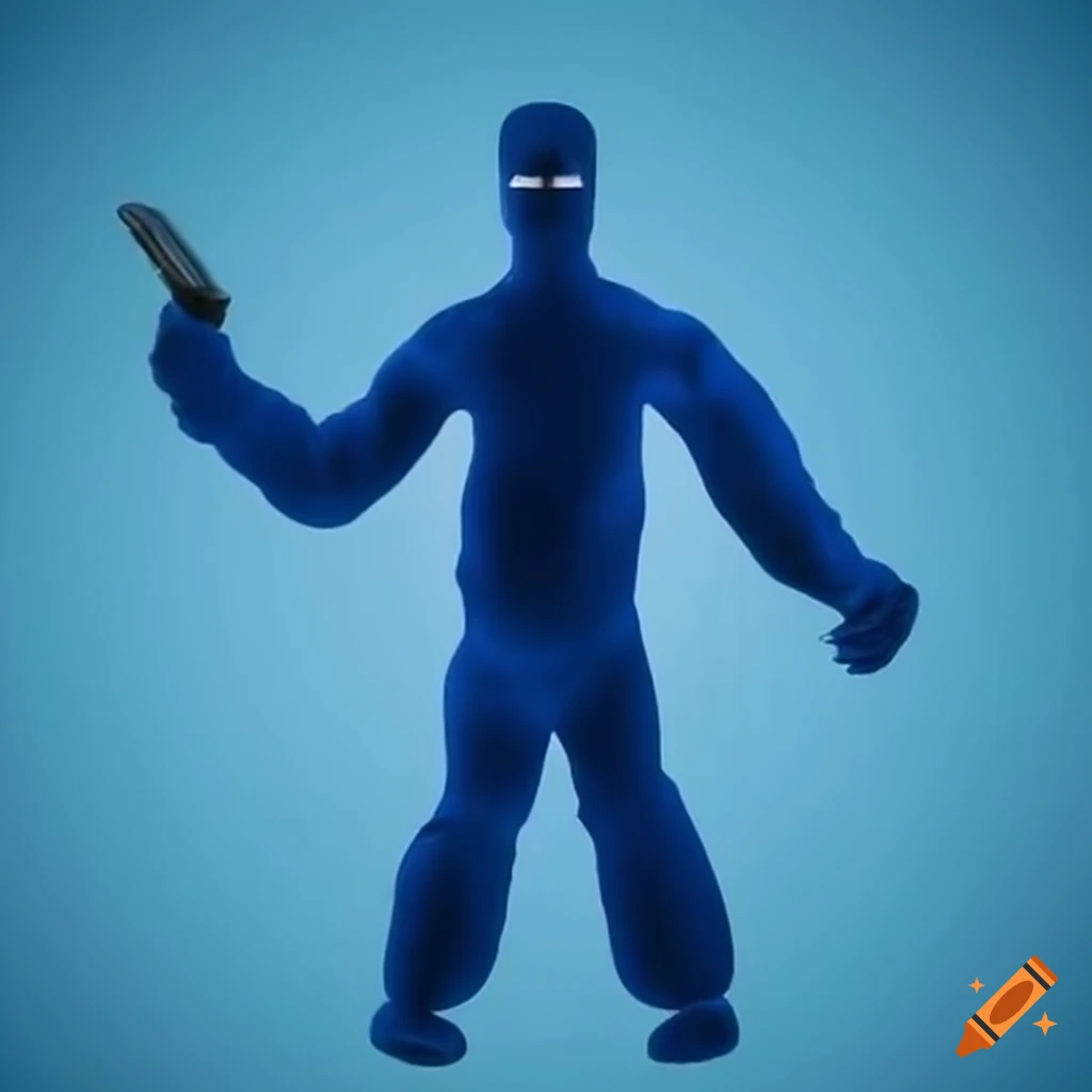 Blue man watching tv on Craiyon