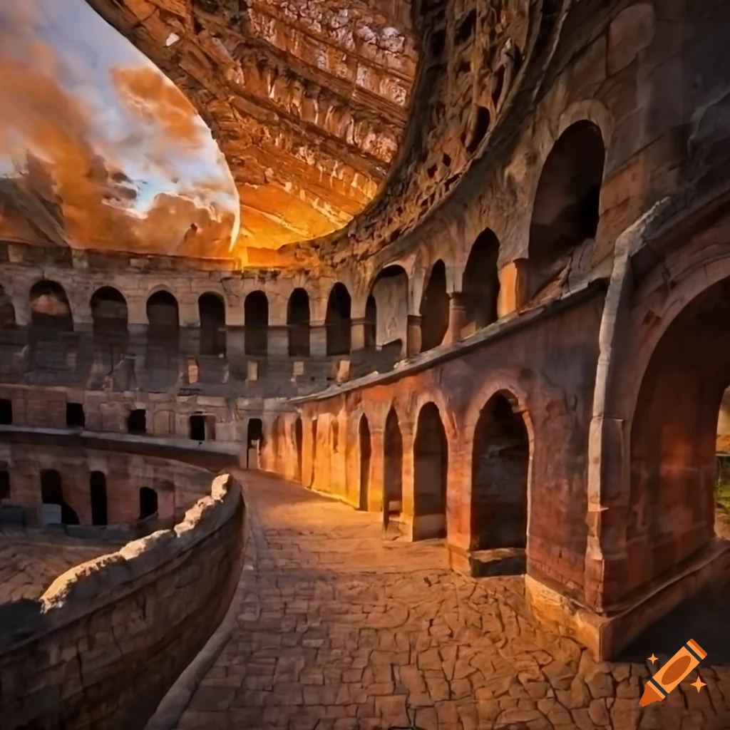 Half covered amphitheater on Craiyon