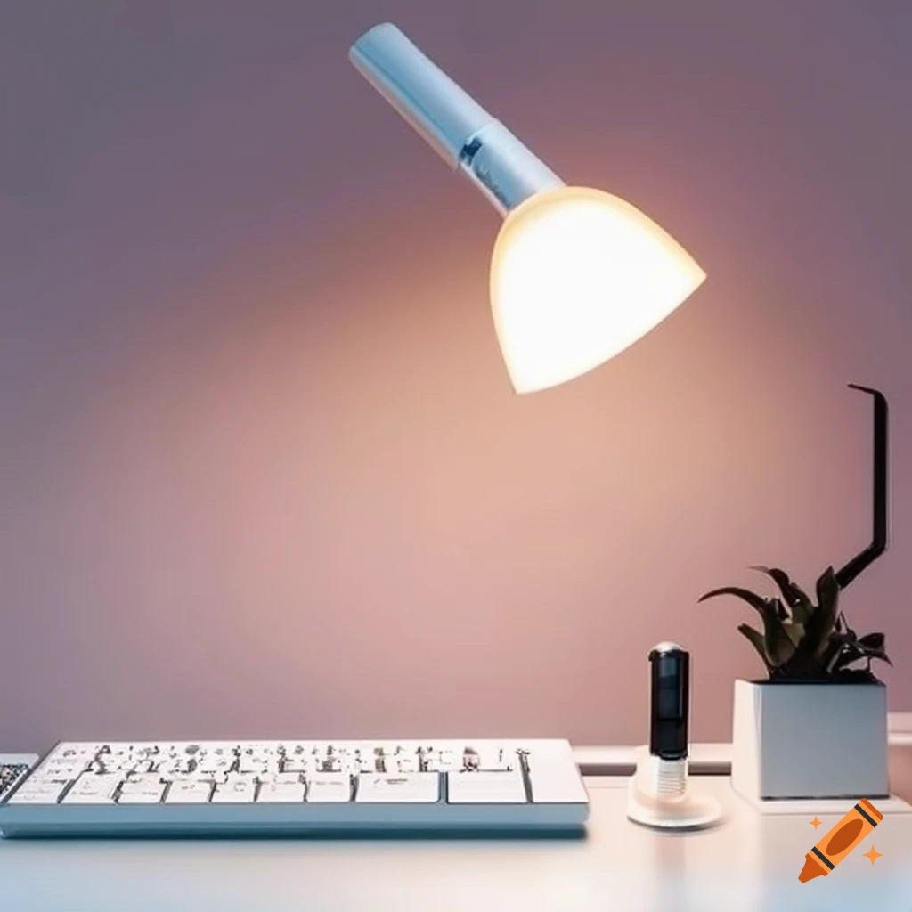Elegant home office setup with modern white desktop computer and cozy ...