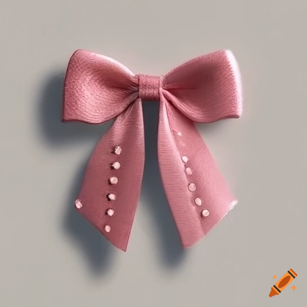 Coquette style bow with micromacramé background and tiny flowers on Craiyon