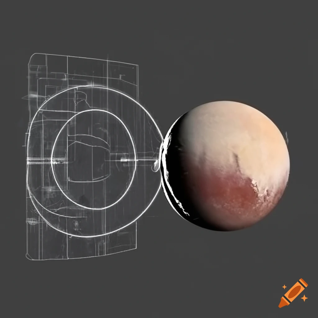 Blueprint of planet pluto on Craiyon