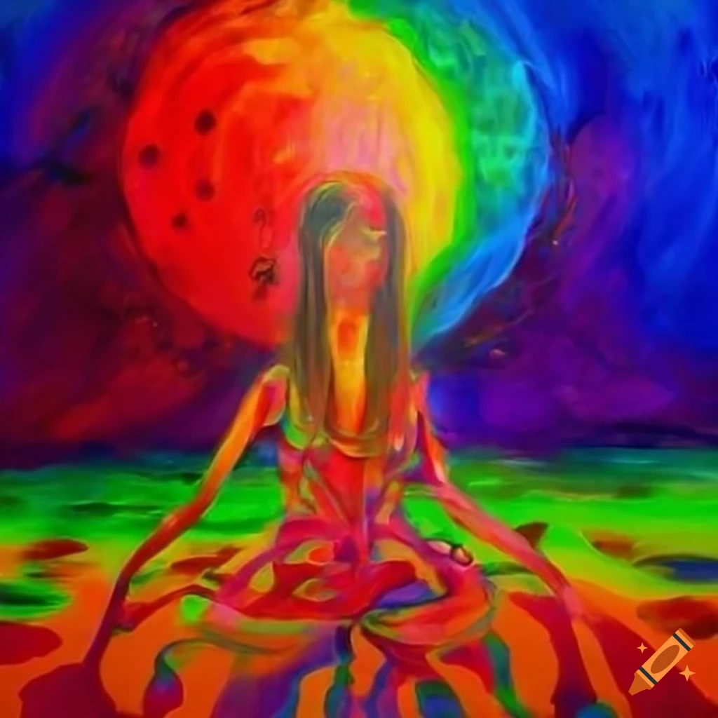 Psychedelic swamp painting on Craiyon