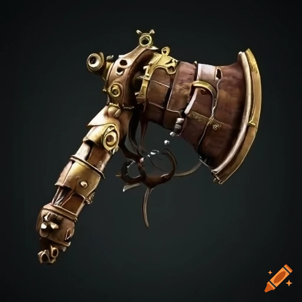 Steampunk weapon prosthetics for arms on Craiyon