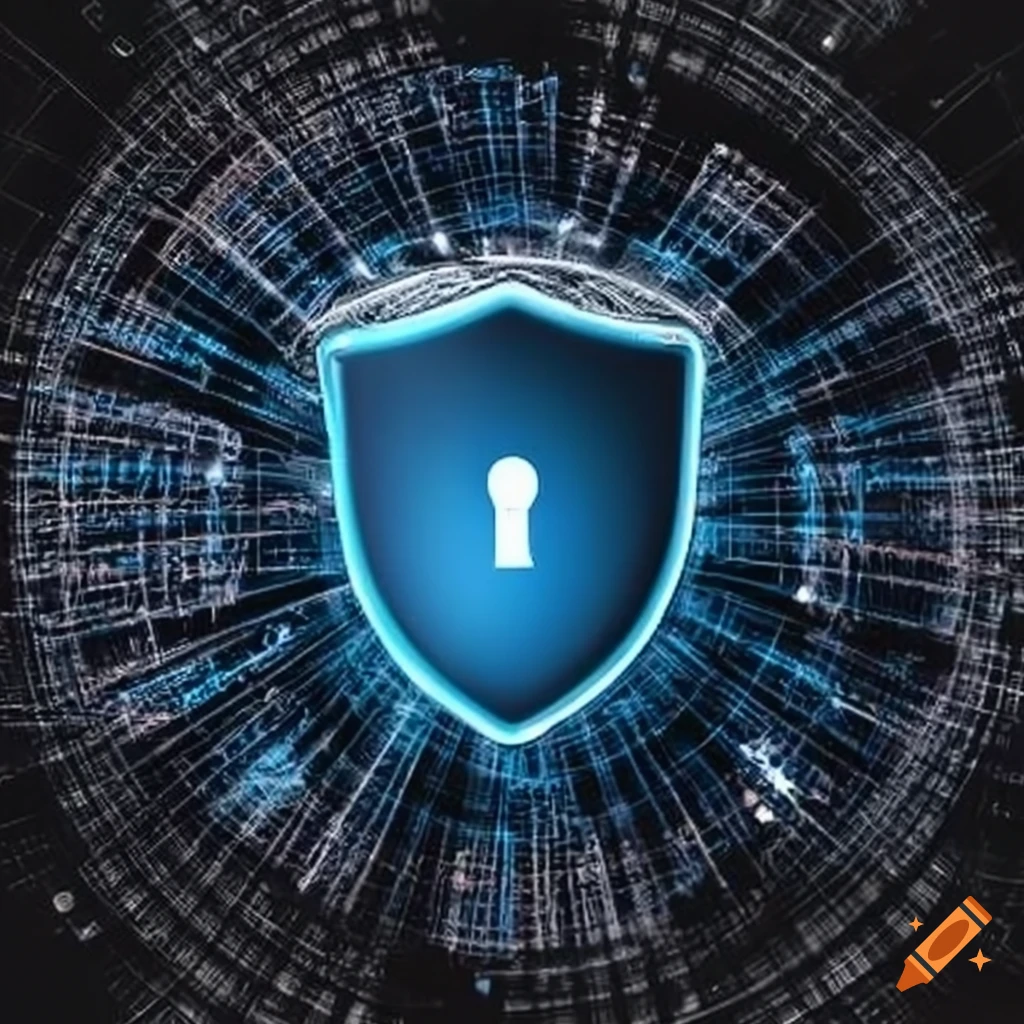 Digital data shield protection concept on Craiyon