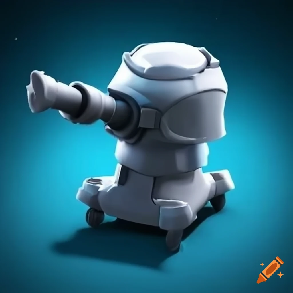 Turret from Hoth in Clash Royale art, white and attached to the ground ...