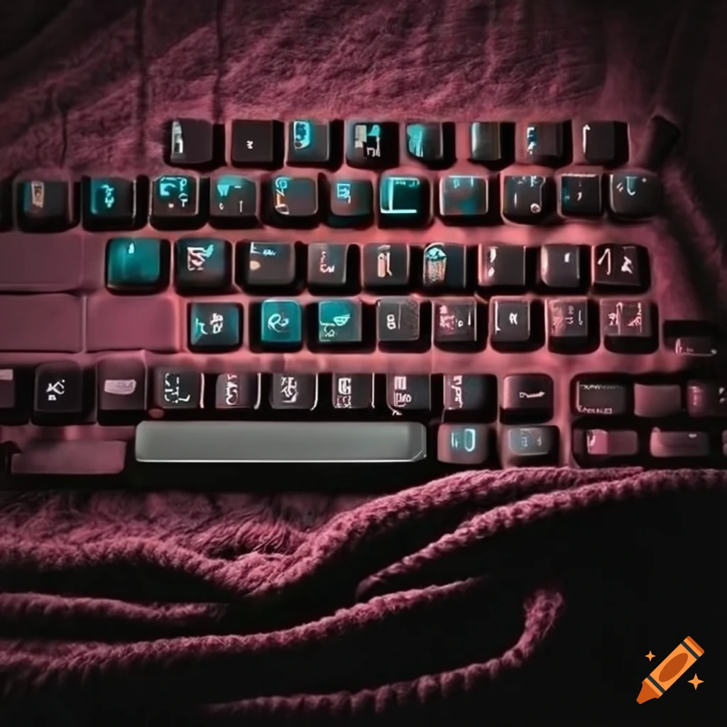 Keyboard covered with a blanket on Craiyon