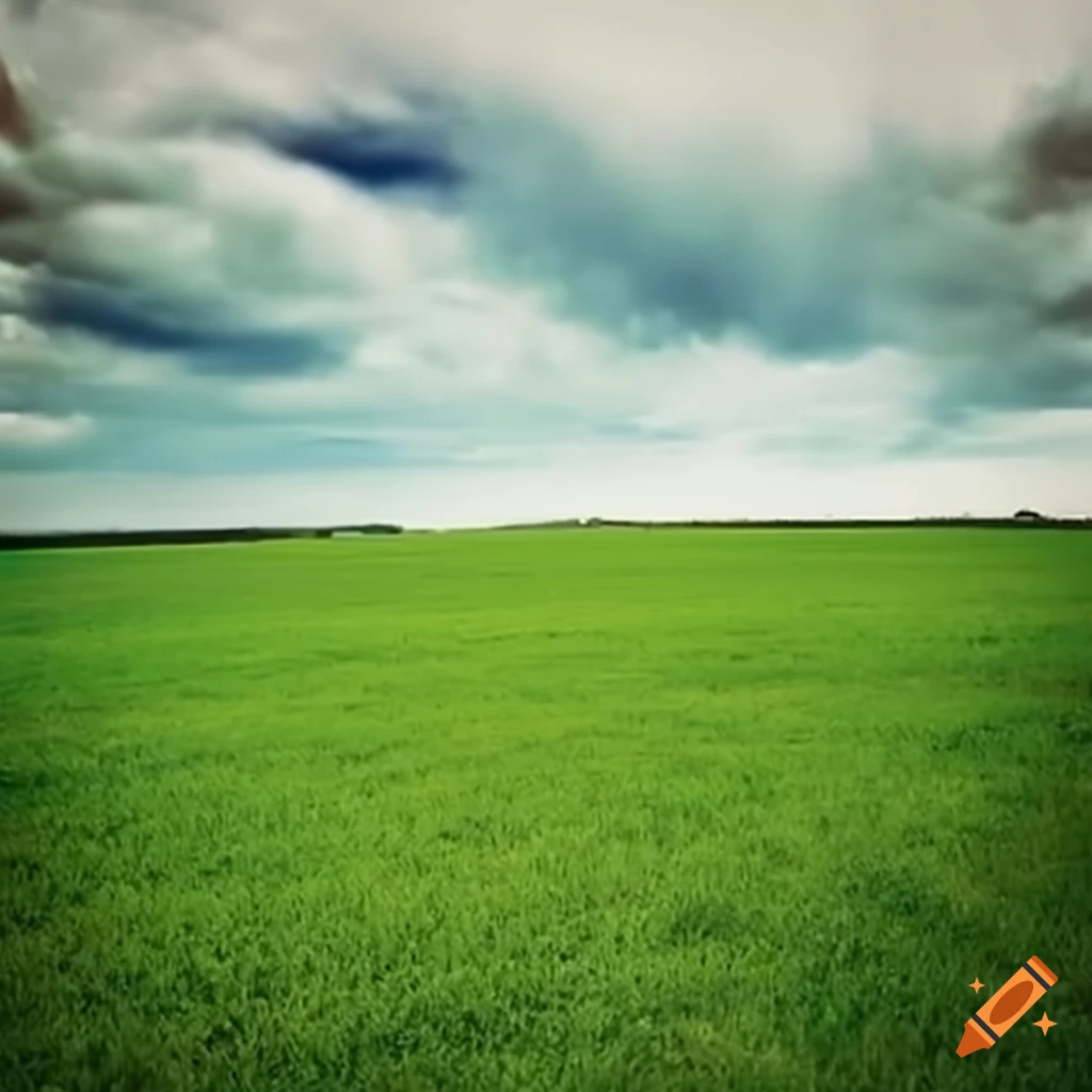Plain green field on Craiyon