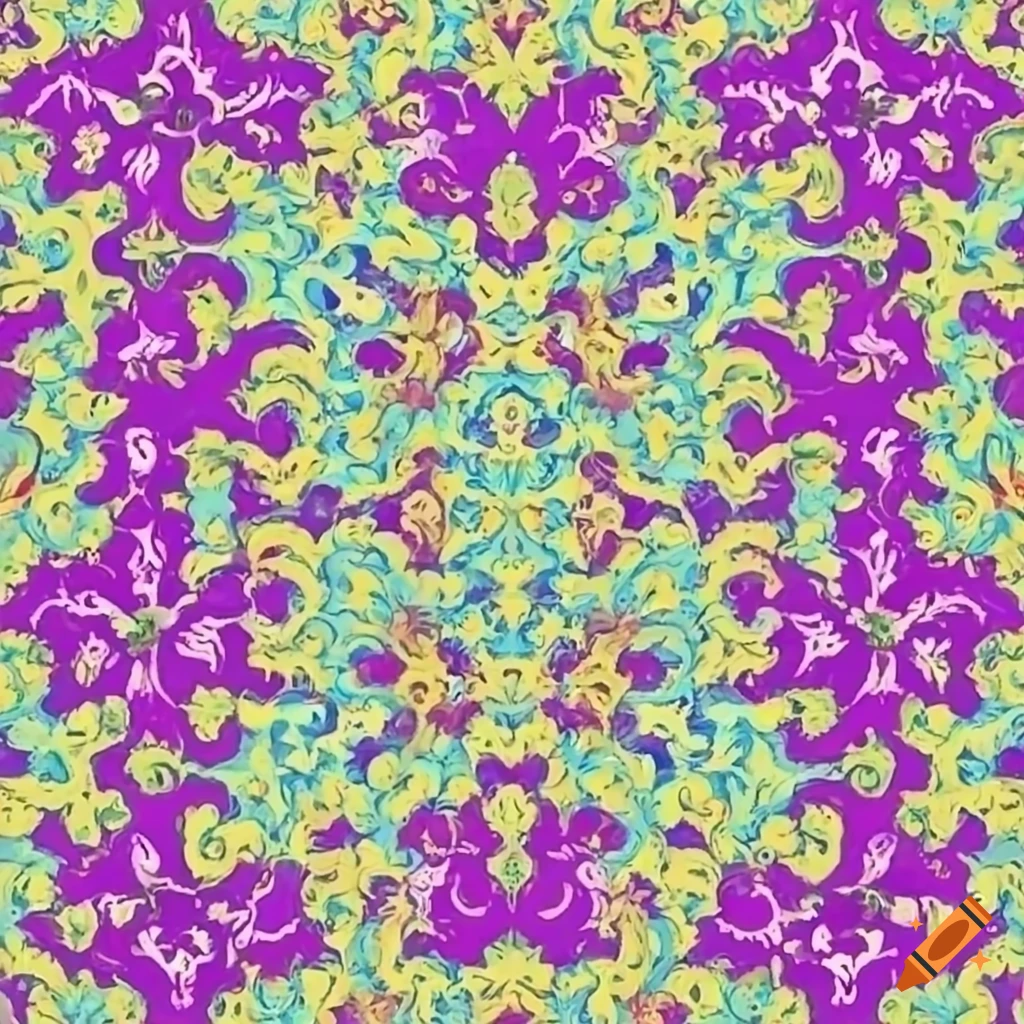 Rococo floral pattern with pastel colors in continuous tessellation on ...