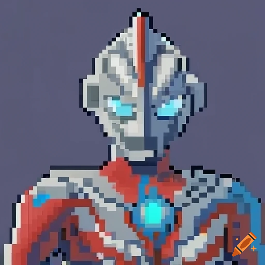 Pixel art of ultraman on Craiyon