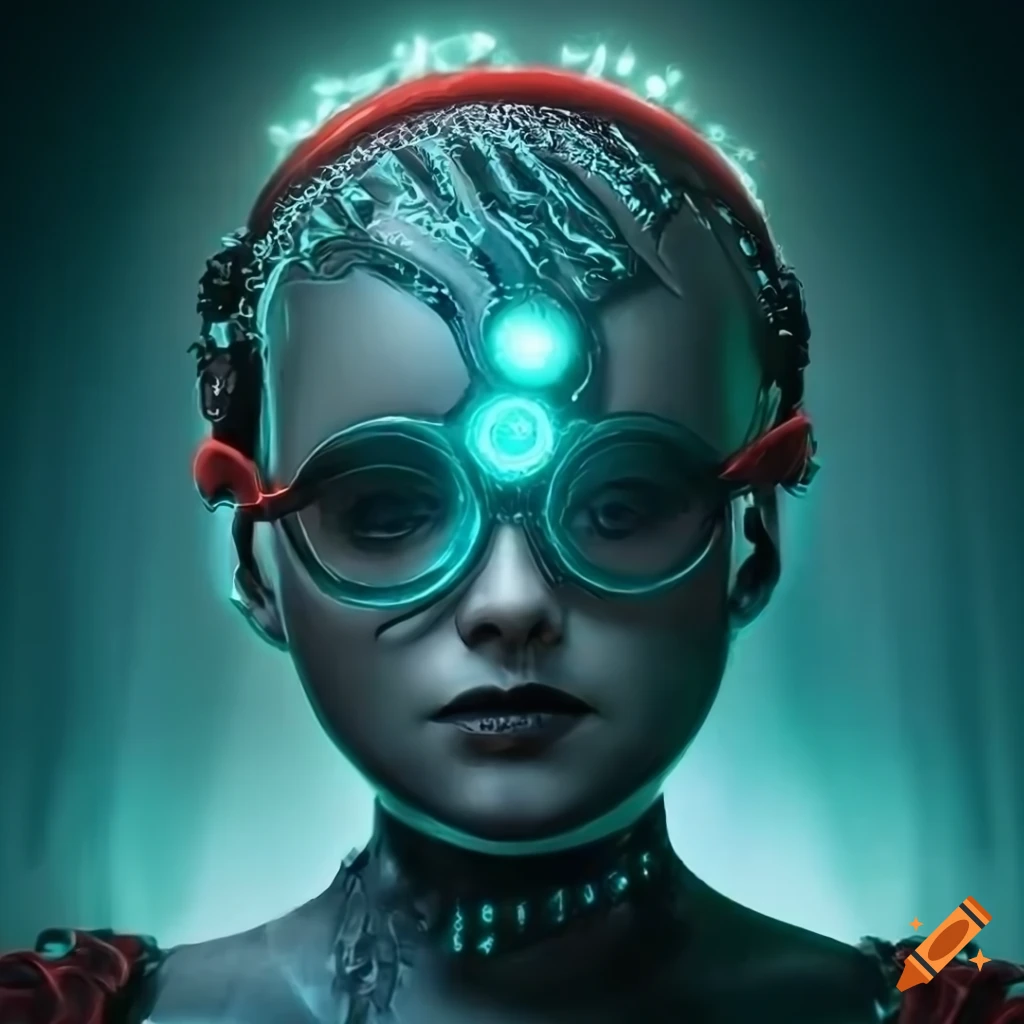 Digital illustration of a biopunk family in a futuristic biopunk ...