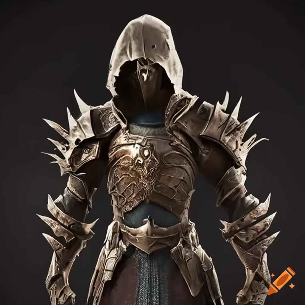 Clear view of undead armor with even lighting for video game on Craiyon