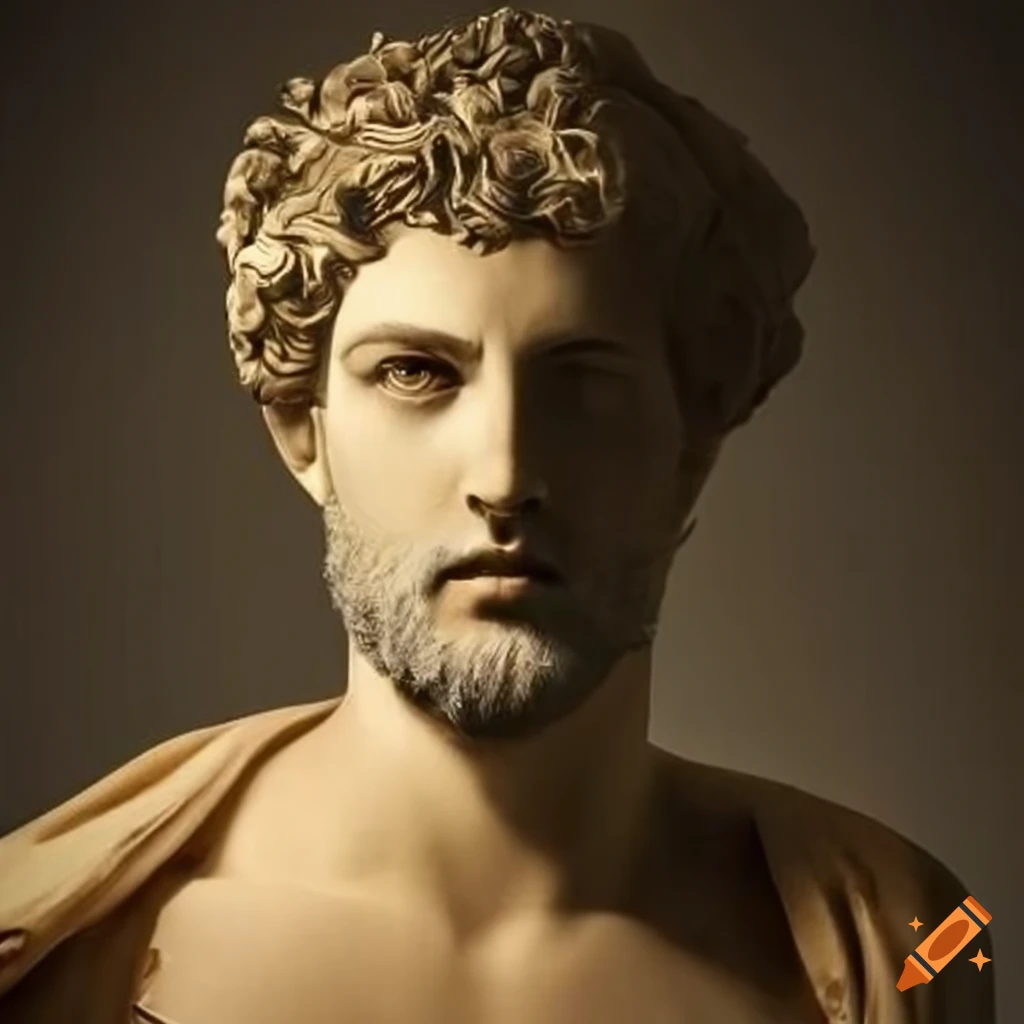 Elegant portrayal of a Greek god adorned in a flowing robe on Craiyon