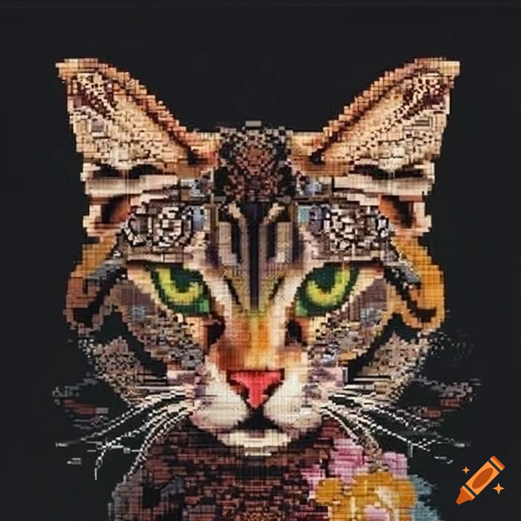 Cat and butterfly cross stitch pattern with floral filigree background ...