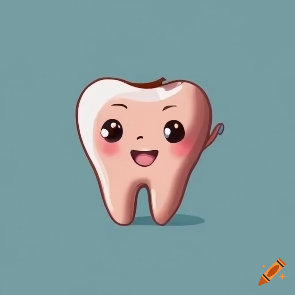 Cute 2d tooth character with different layers in animation on Craiyon