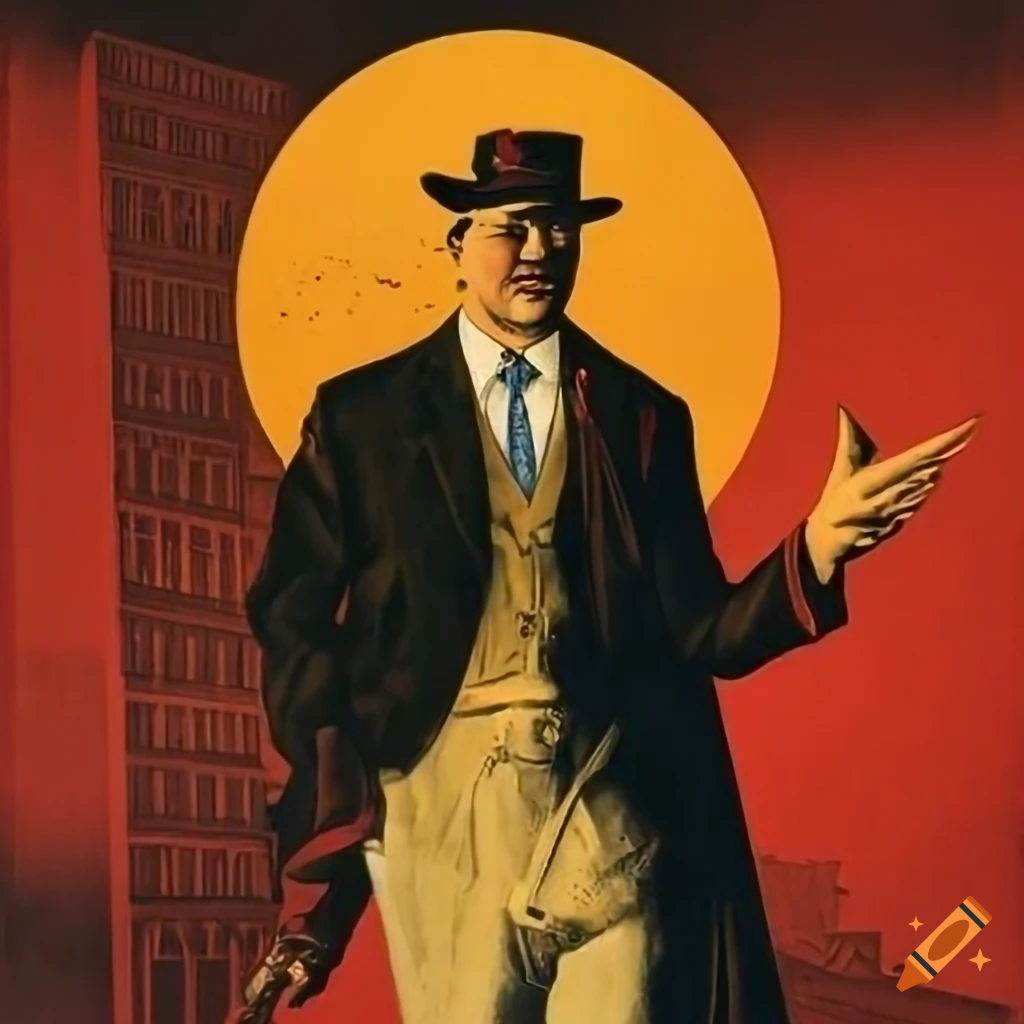 1930s American propaganda poster depicting men cowering submissively on ...