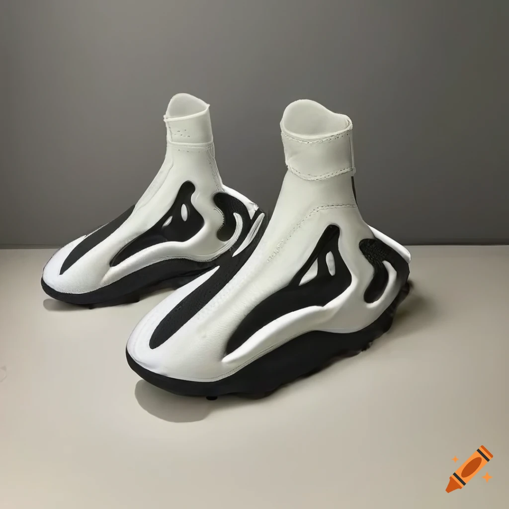 Side view of futuristic Yeezy 700v3 Adidas ski boot slip on on Craiyon