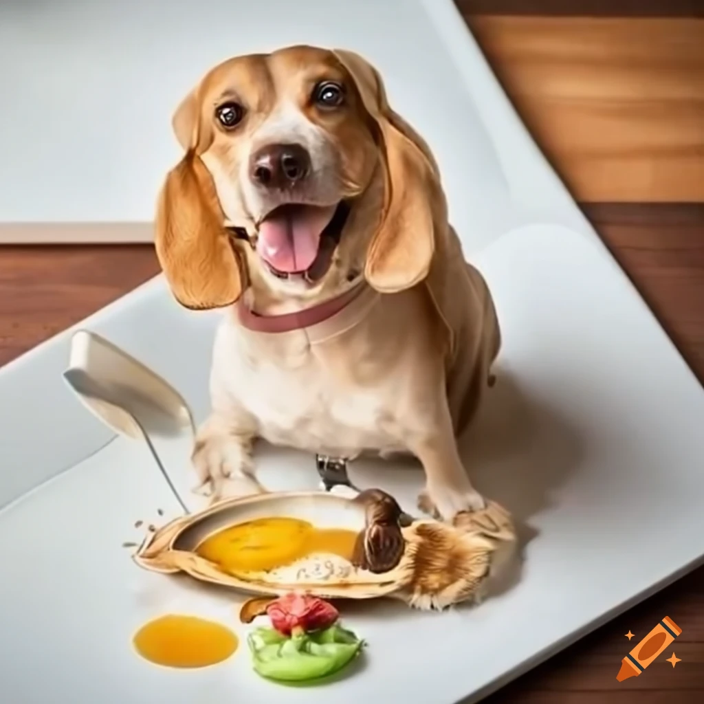 Cute dog cooking on Craiyon