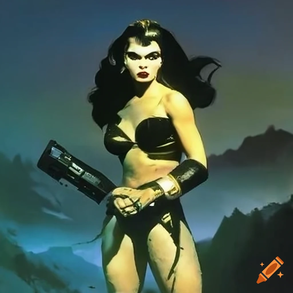 Woman in sci-fi outfit in a unique atmosphere on Craiyon