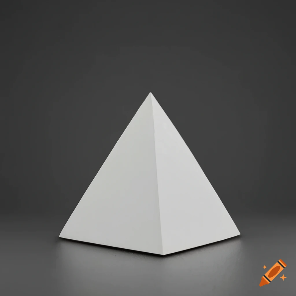 Giza pyramid shaped perfume bottle in white and gold on Craiyon