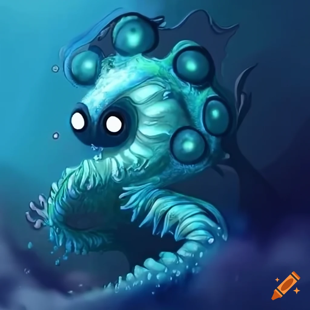 My singing monster water shadow element creature on Craiyon