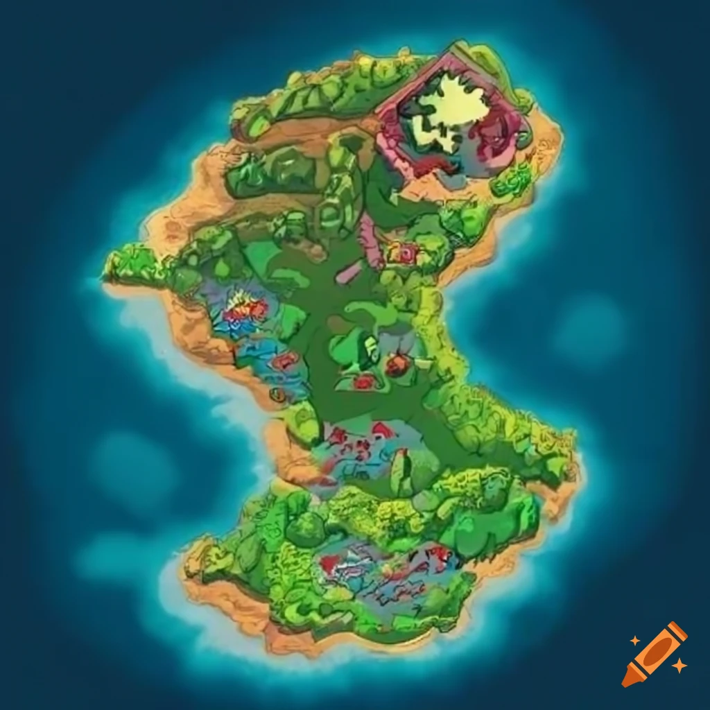 Pokemon region map based on peru on Craiyon