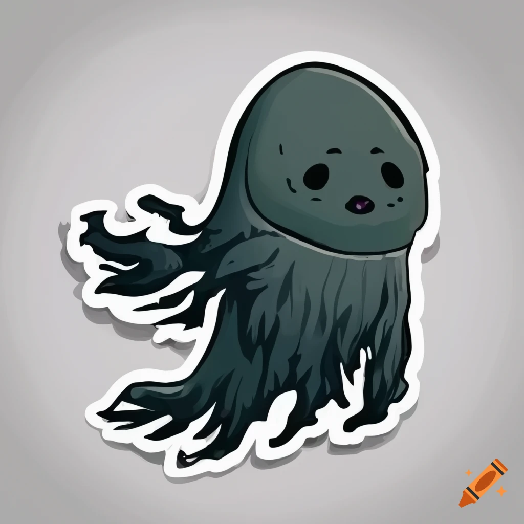 Dementor sticker with bright colors on a white background on Craiyon