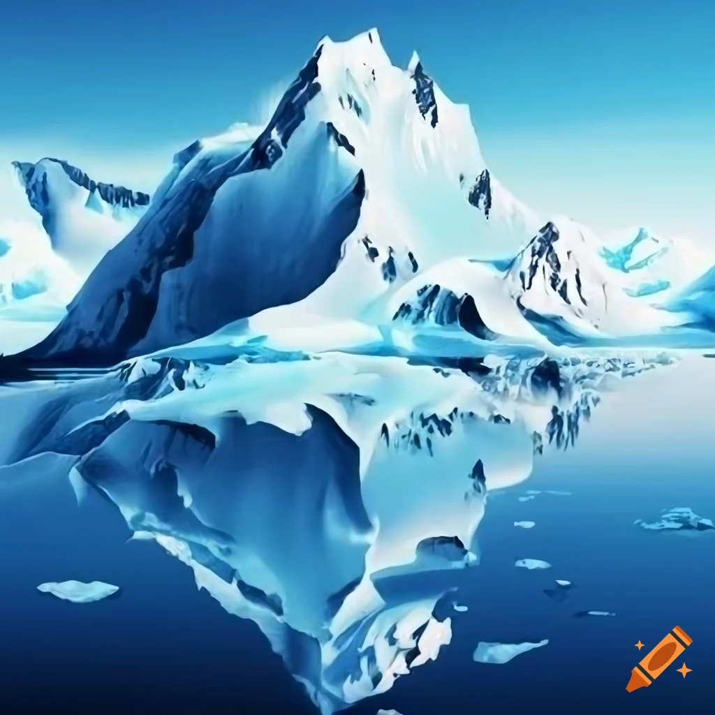 Ice mountain graphic on Craiyon