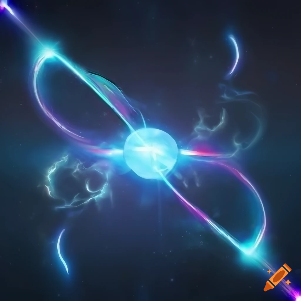 Digital art of a sci-fi quasar with light streams on Craiyon