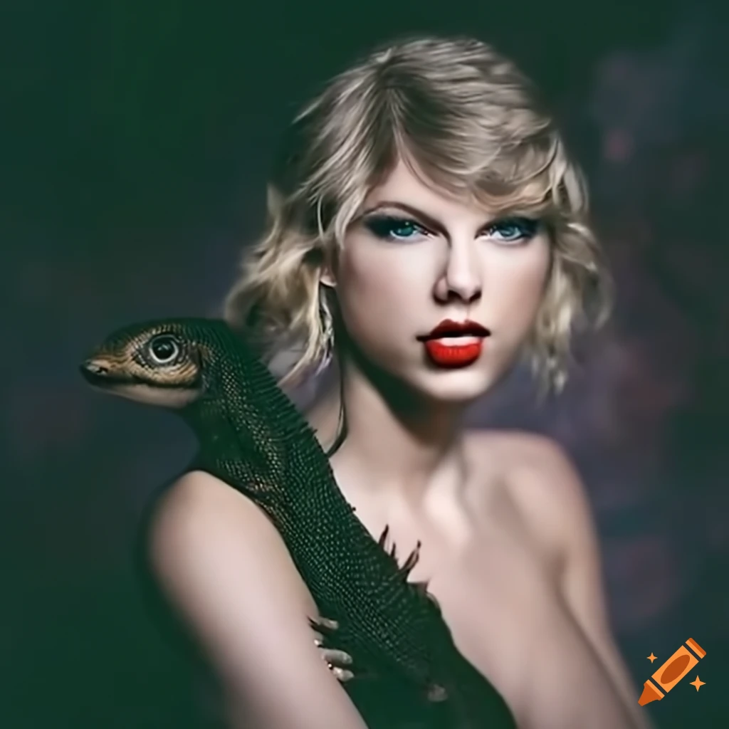 Mystical portrait of taylor swift with a unique lizard expression on ...
