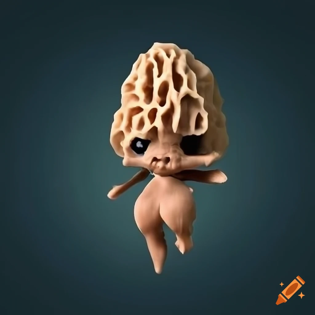 Tiny cute winged feminine morel mushroom golem humanoid on Craiyon