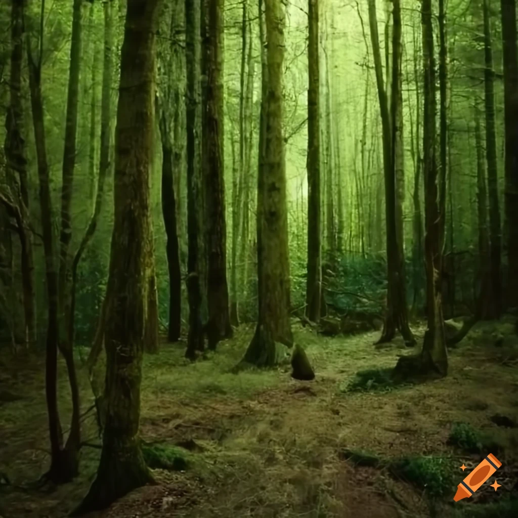 Forest scenery on Craiyon