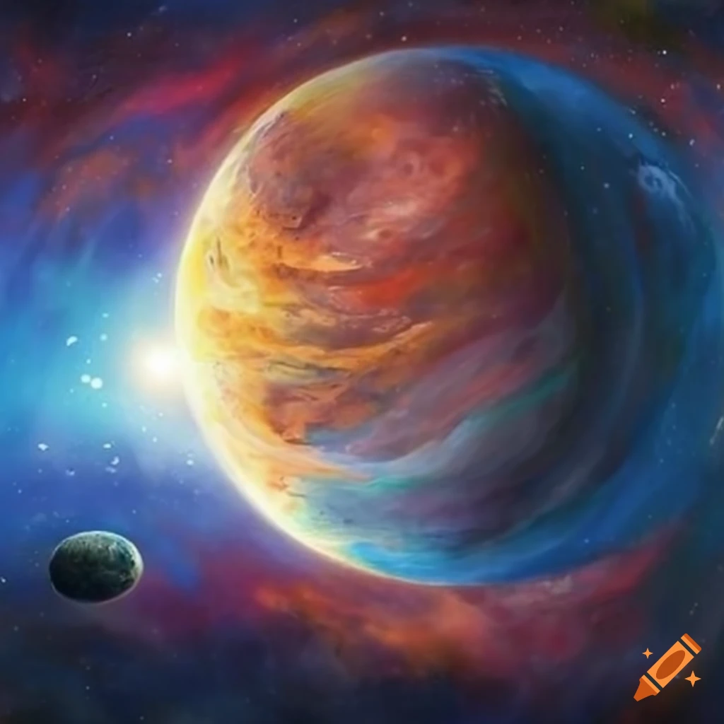 Beautiful painting of a planet on Craiyon