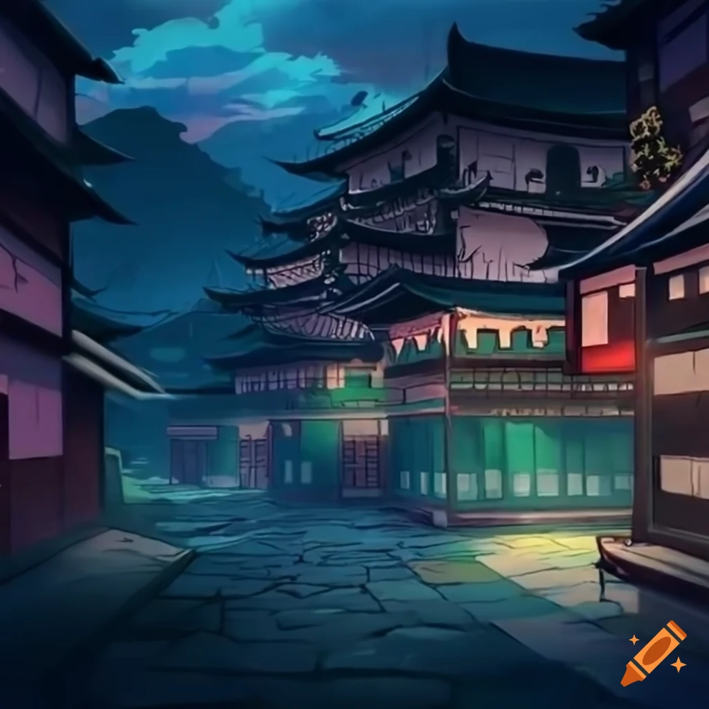 Japanese setting from demon slayer anime in hd wallpaper on Craiyon