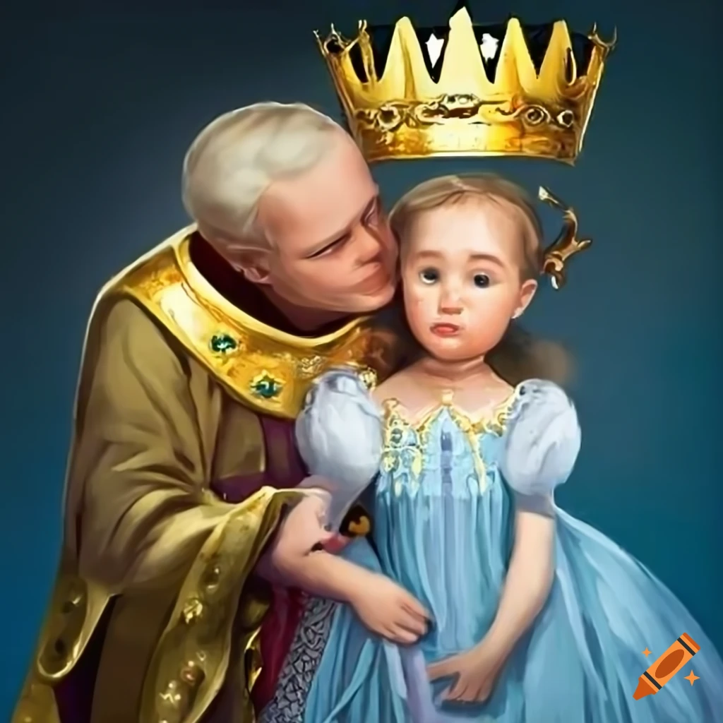 King father kissing his princess child on Craiyon