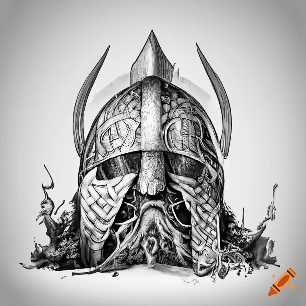 Viking funeral ritual with a burning boat on Craiyon