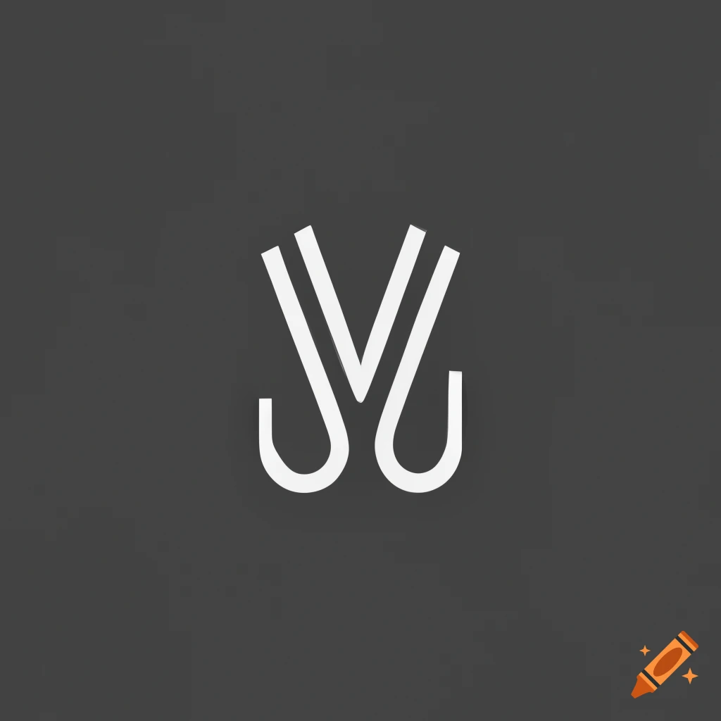 Minimalistic white line logo on black background on Craiyon