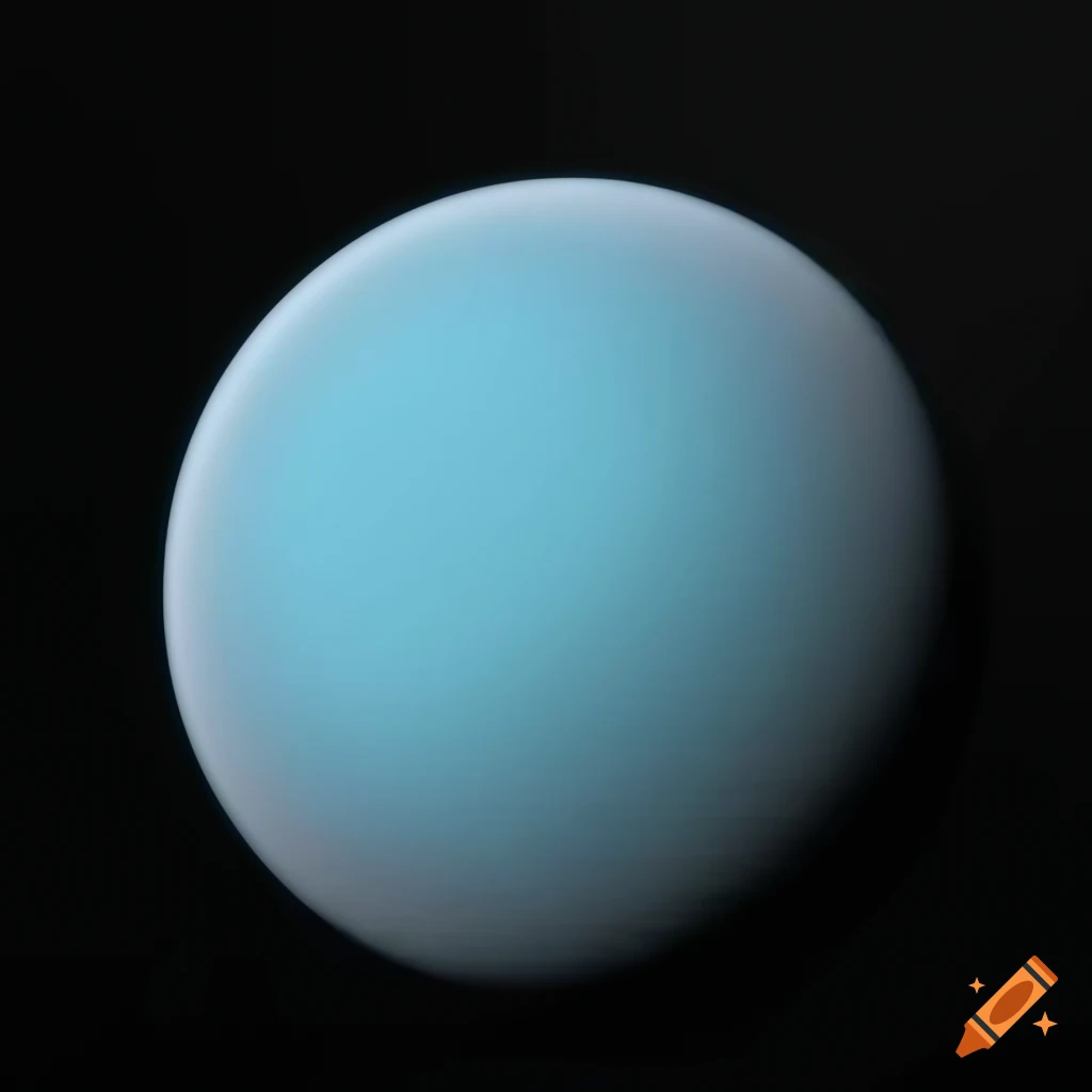 Planet uranus on solid black background with padding on Craiyon