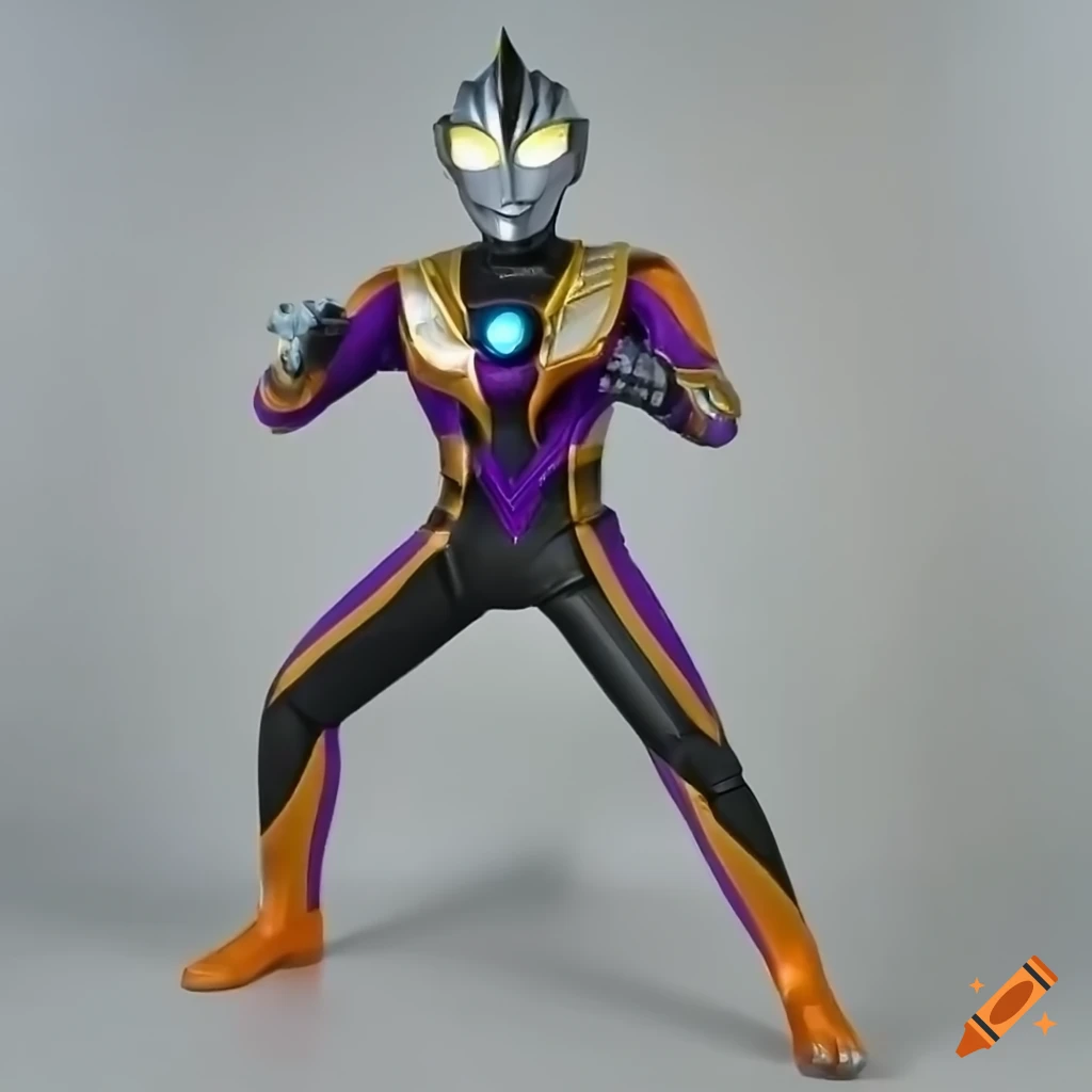 Epic orange and purple ultraman with black and gold accents in full ...