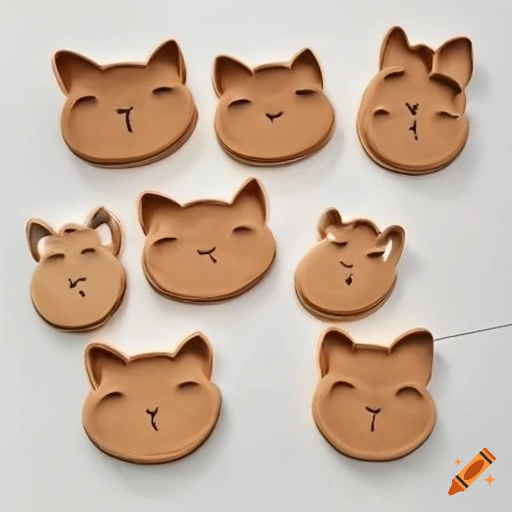 Cat-shaped cookie cutters logo on Craiyon