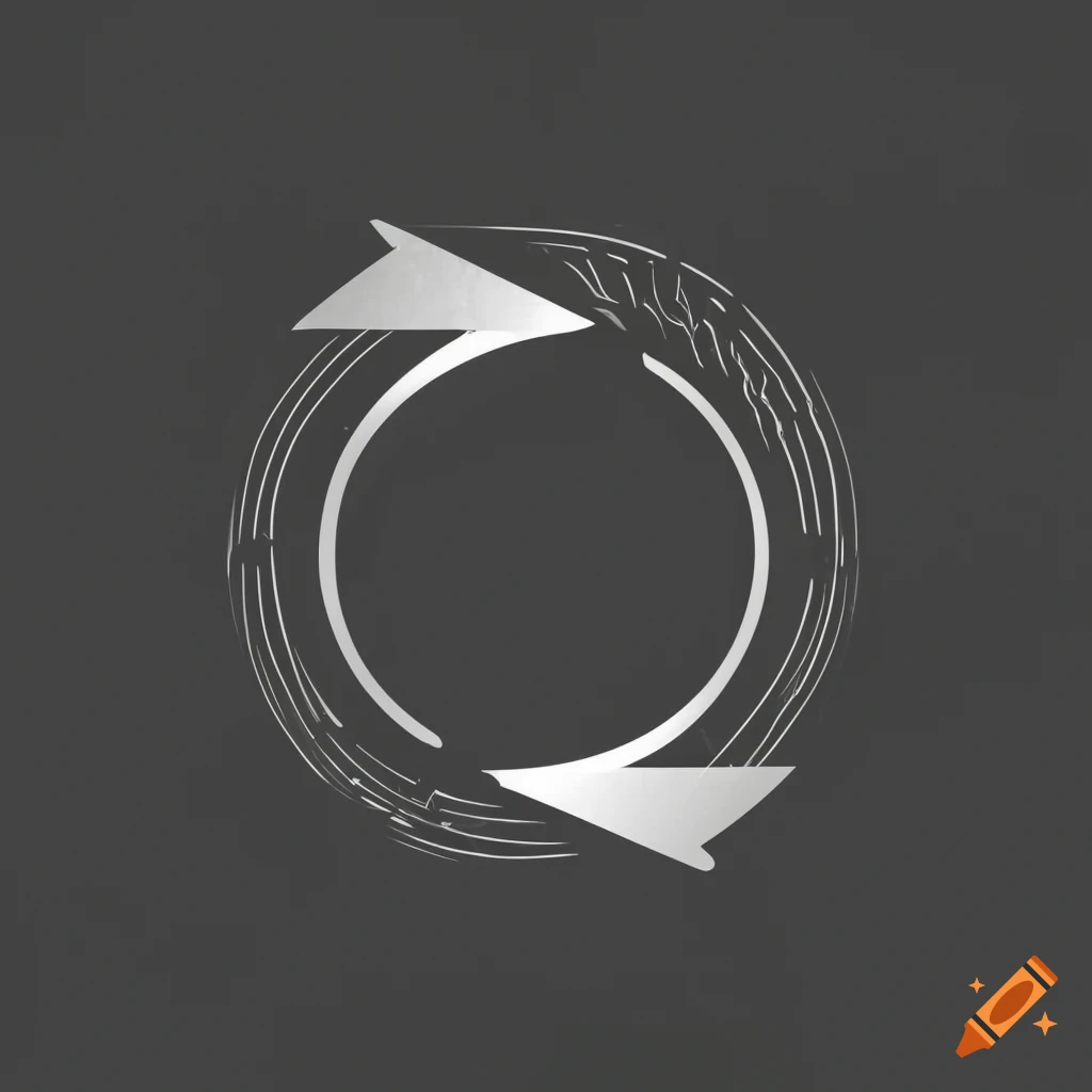 Simple black rotating arrow in circle symbol on Craiyon