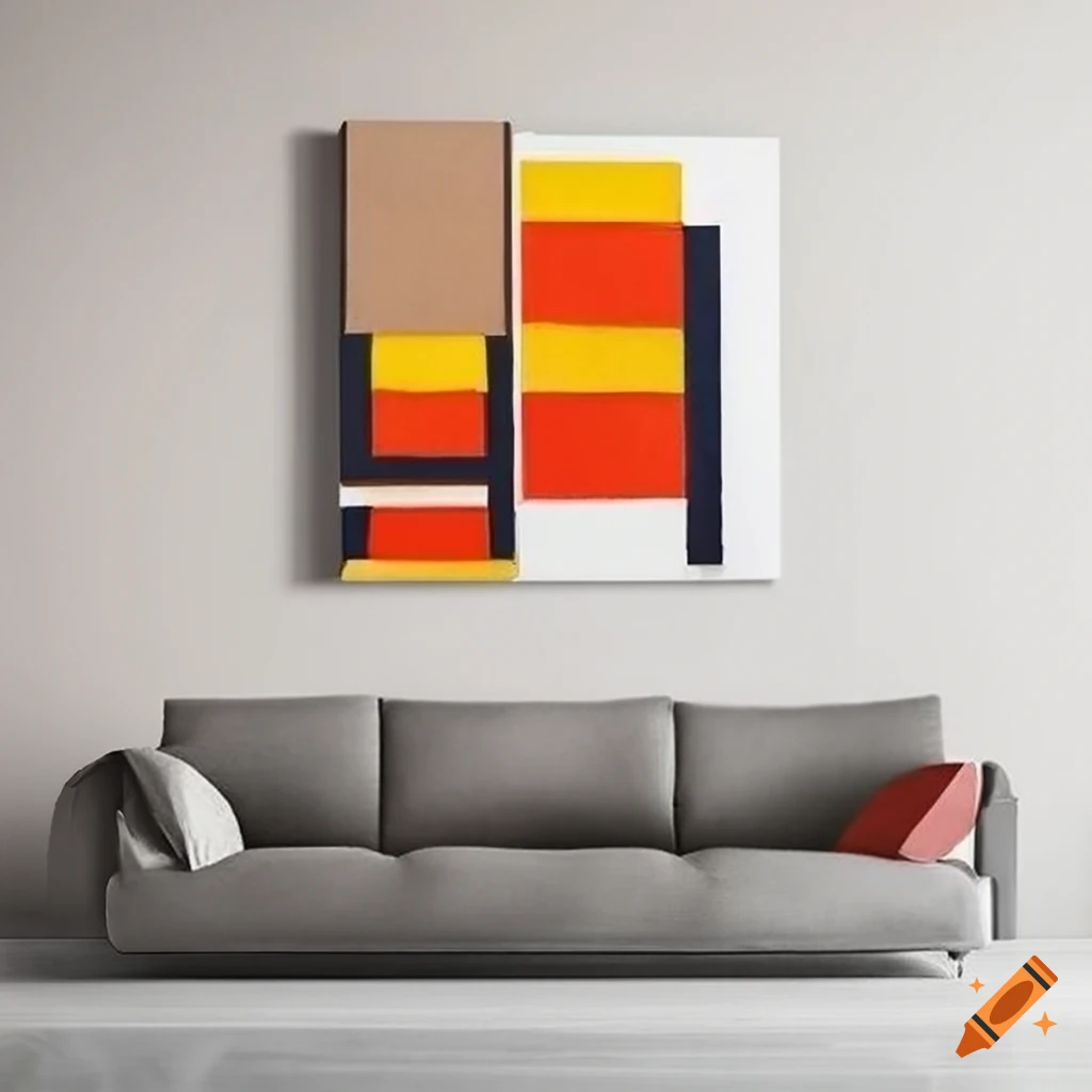 Bauhaus rectangular simple organic canvas paintings on Craiyon