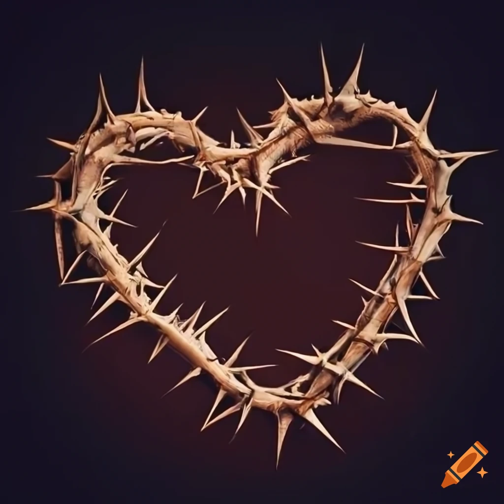 Heart-shaped thorns on Craiyon