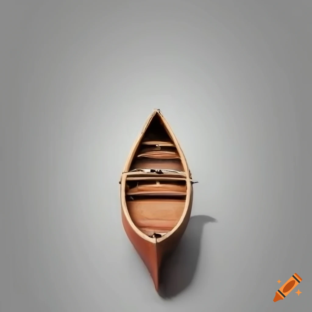 Canoe isolated on light grey background with shadow on Craiyon