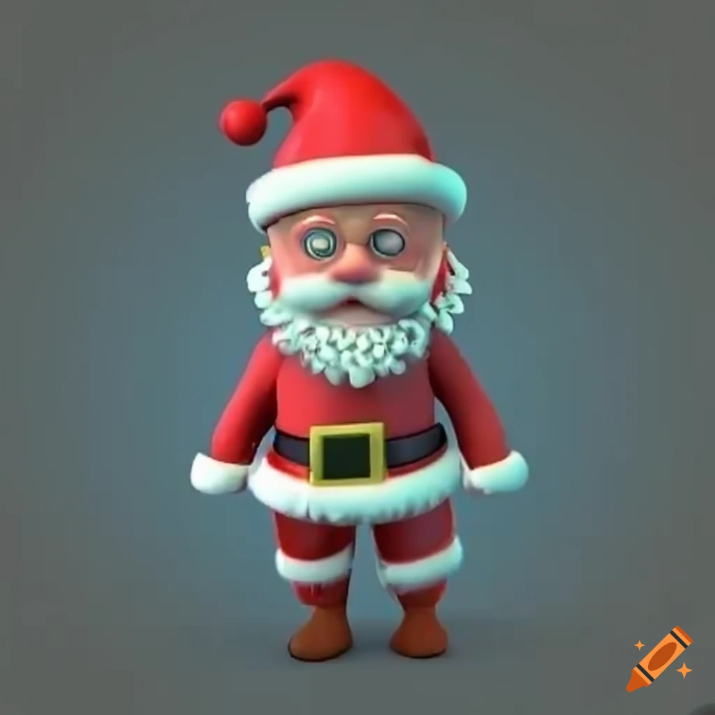 3d santa claus illustration on Craiyon