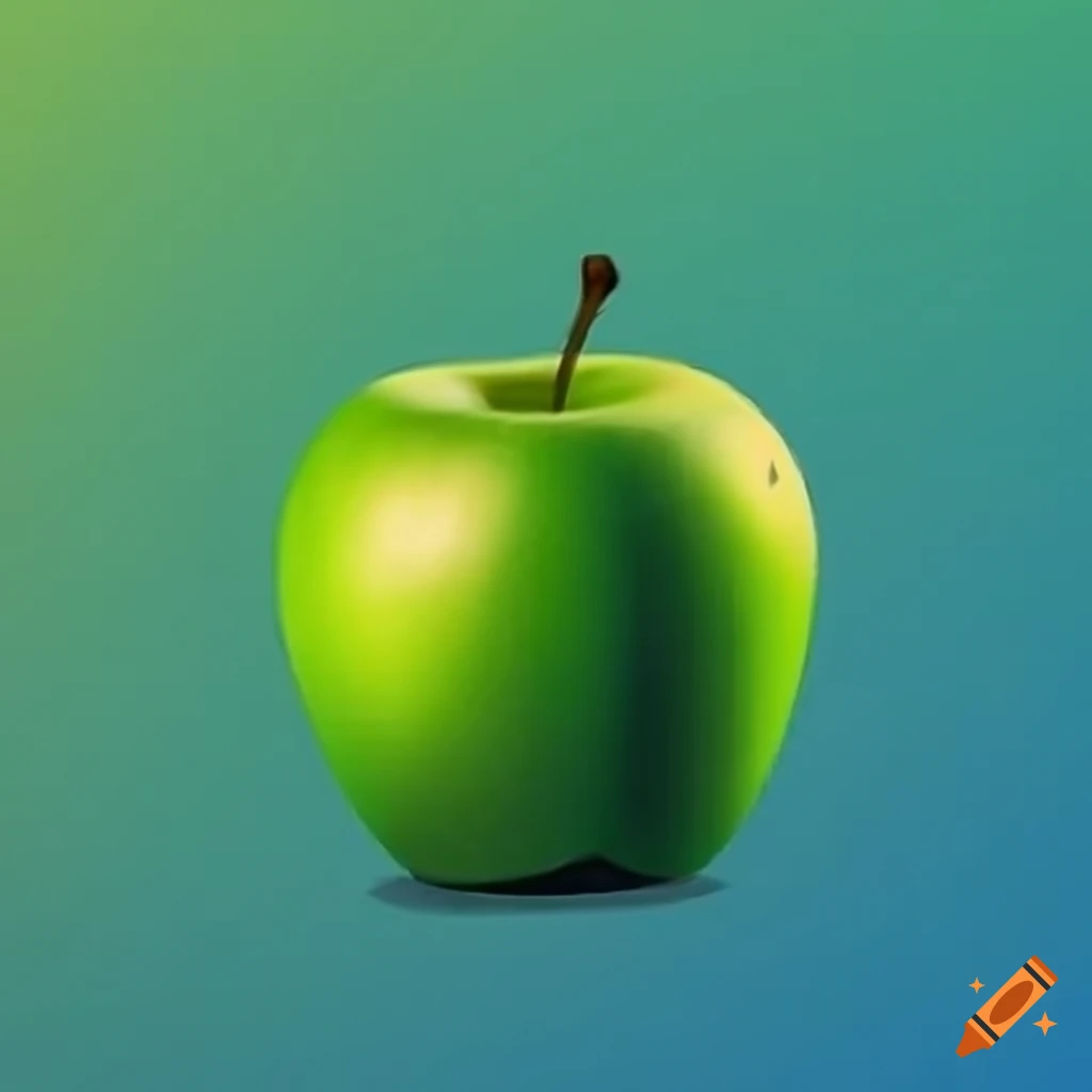 Green apple on a matching green background on Craiyon